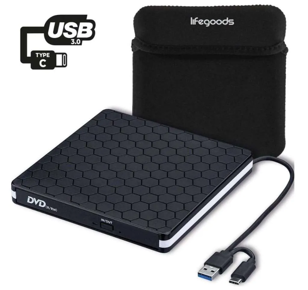 LifeGoods External DVD Player - For Laptop and Burner - USB 3.0 or USB ...