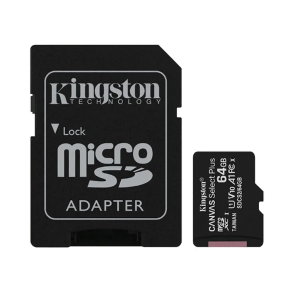 Kingston 64GB Canvas Select Plus UHS-I MicroSDXC Memory Card With SD ...