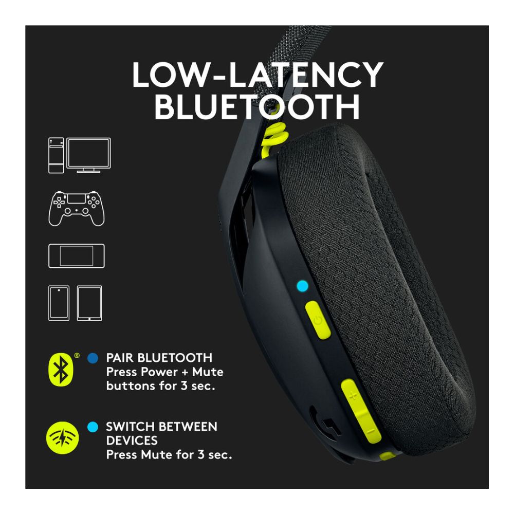 Logitech G G435 Wireless Gaming Headset (Black / Yellow) - Dslr Zone