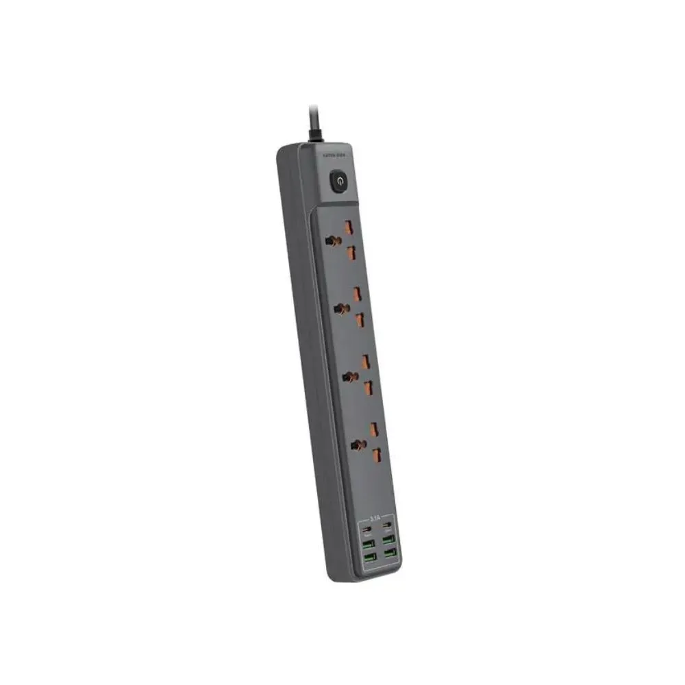 Green Lion Power Socket 4 USB-A & 2 Type-C Port, 2 Meter Cord - Gray ...