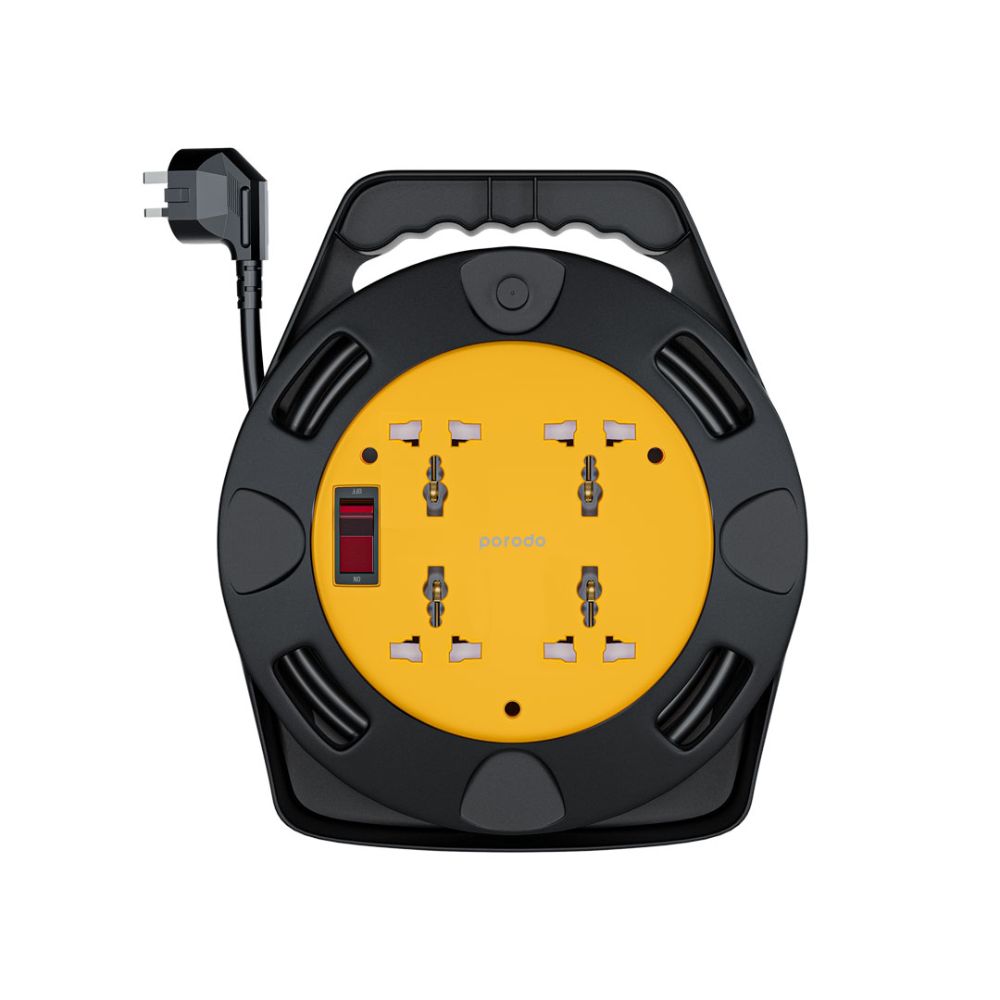 Porodo 4AC Extension Cable Reel with UK Plug (10m Wire) - Dslr Zone