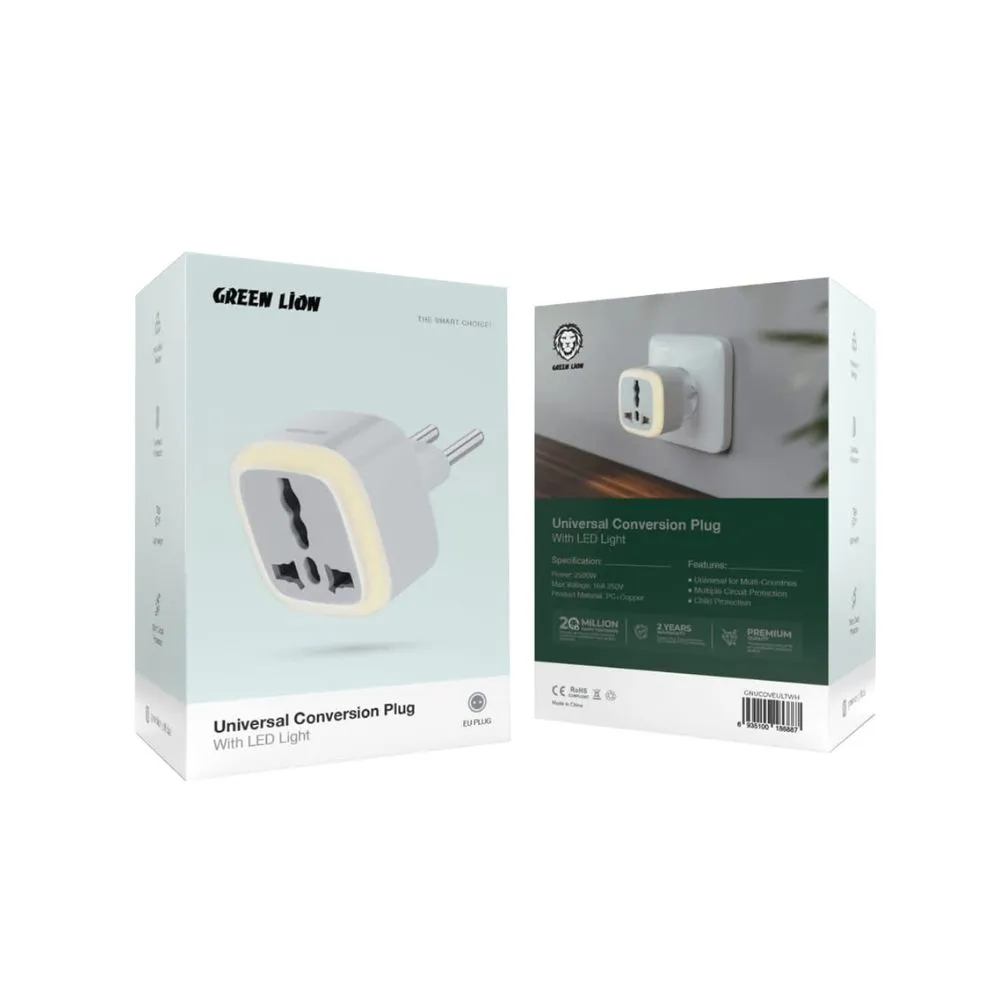 Green Lion Universal Conversion Plug With Led Light 9545