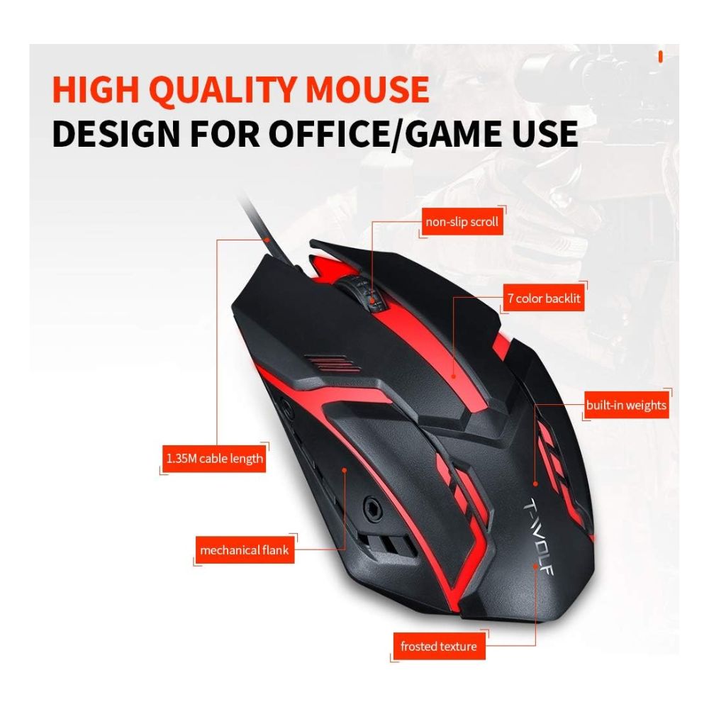 T-WOLF V1 Wired Gaming Mouse - Lebanon